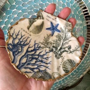 Other | Large Hand Painted Flat Clam Shell | Poshmark